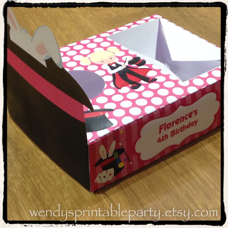 PDF Template Girl Magician / Magic Themed Party Food Lunch Box | Etsy