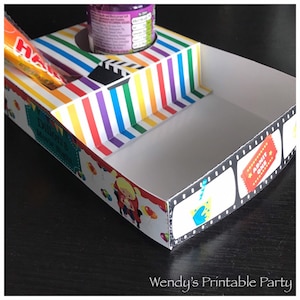 PDF Template Kids Movie Night Popcorn / Cinema Tray (printable by You ...