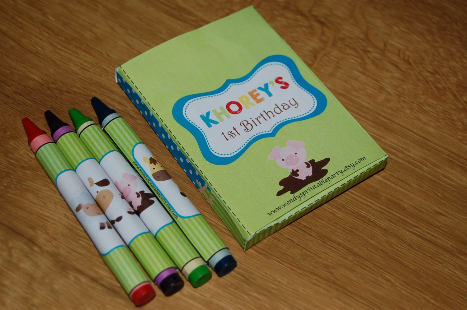 PDF Template Personalized Cute Barn / Farm Animal Theme Crayon | Etsy