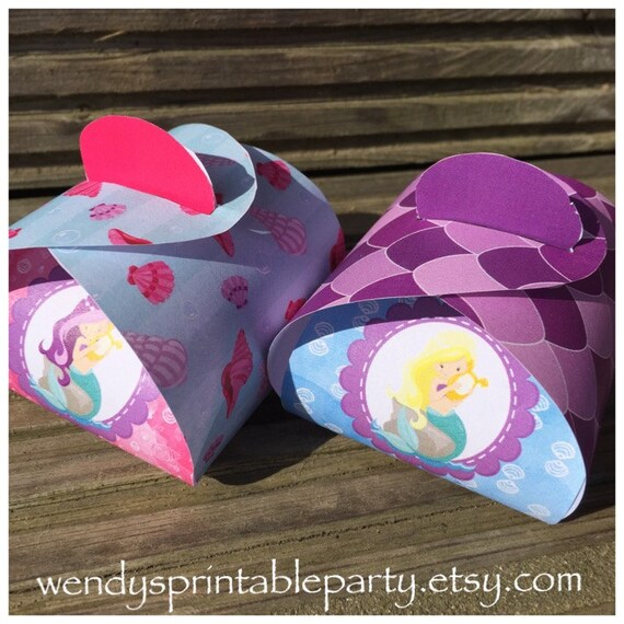 INSTANT DOWNLOAD - PDF template Mermaid gift box / candy box in two ...