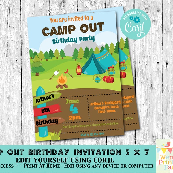 Campout Birthday - Etsy