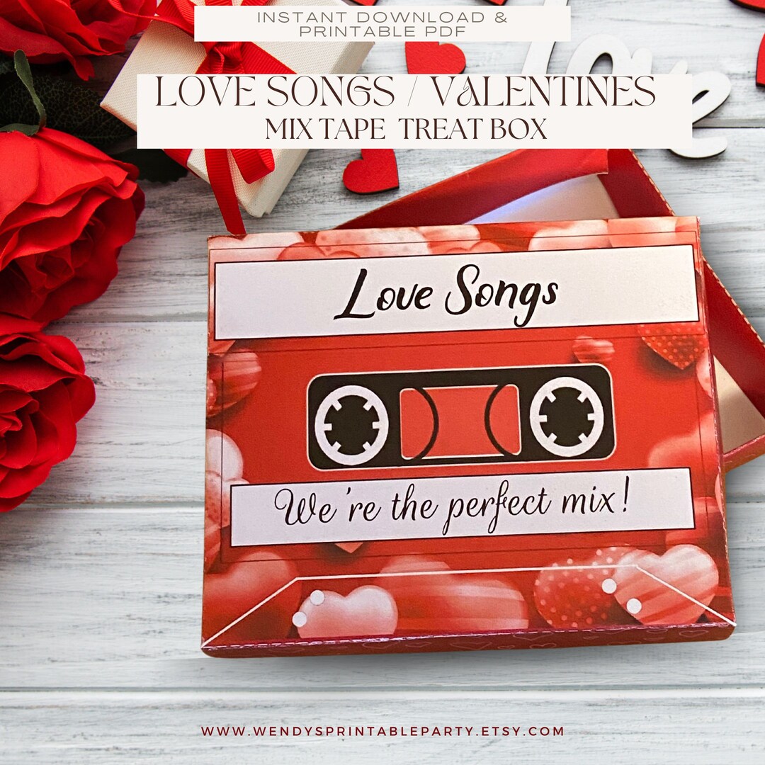 Valentines Cassette Tape / Mixtape Treat Box, Our Song, Love Songs, 80s ...
