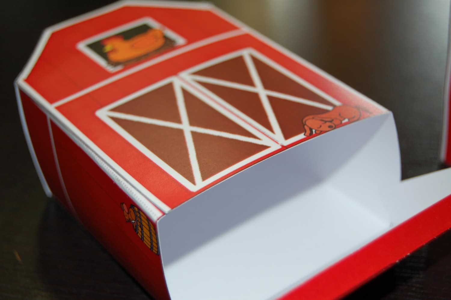 PDF template Personalized Printable Red Barn Party Favor Box | Etsy