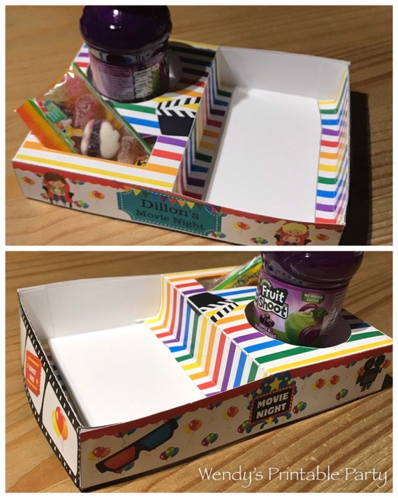 PDF template Kids Movie Night Popcorn / Cinema Style Tray (Printable by ...