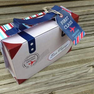 PDF Template Vintage Airplane Themed Suitcase Bag W/ Personalized Gift ...
