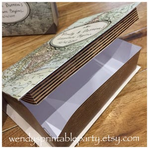PDF Template Personalised Vintage Maps - Travel Themed Book Treat Box ...