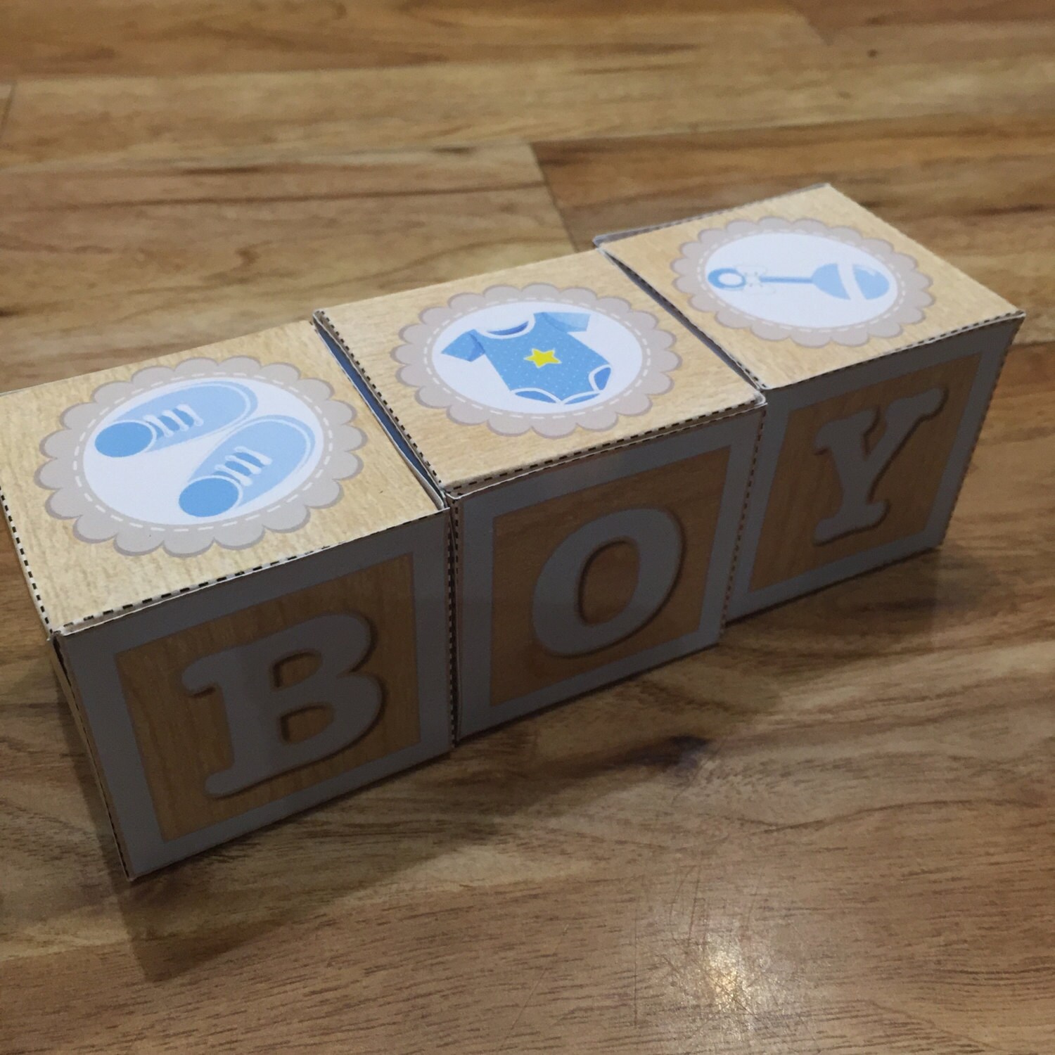 INSTANT DOWNLOAD Pdf Template Baby Boy Blocks Party Favors / | Etsy