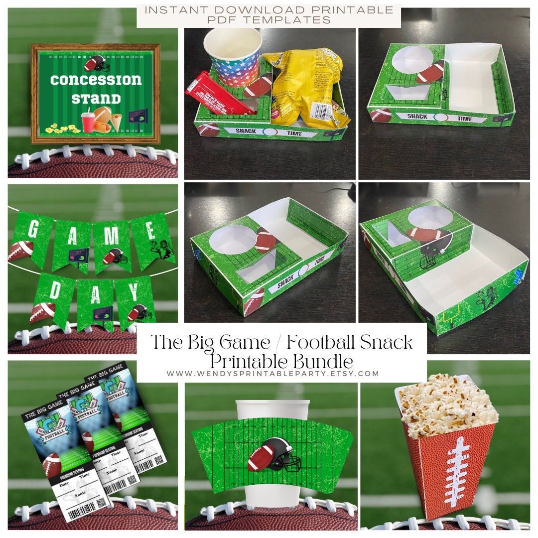 Ultimate the Big Game / Football Snack Bundle, Game Day (printable by ...