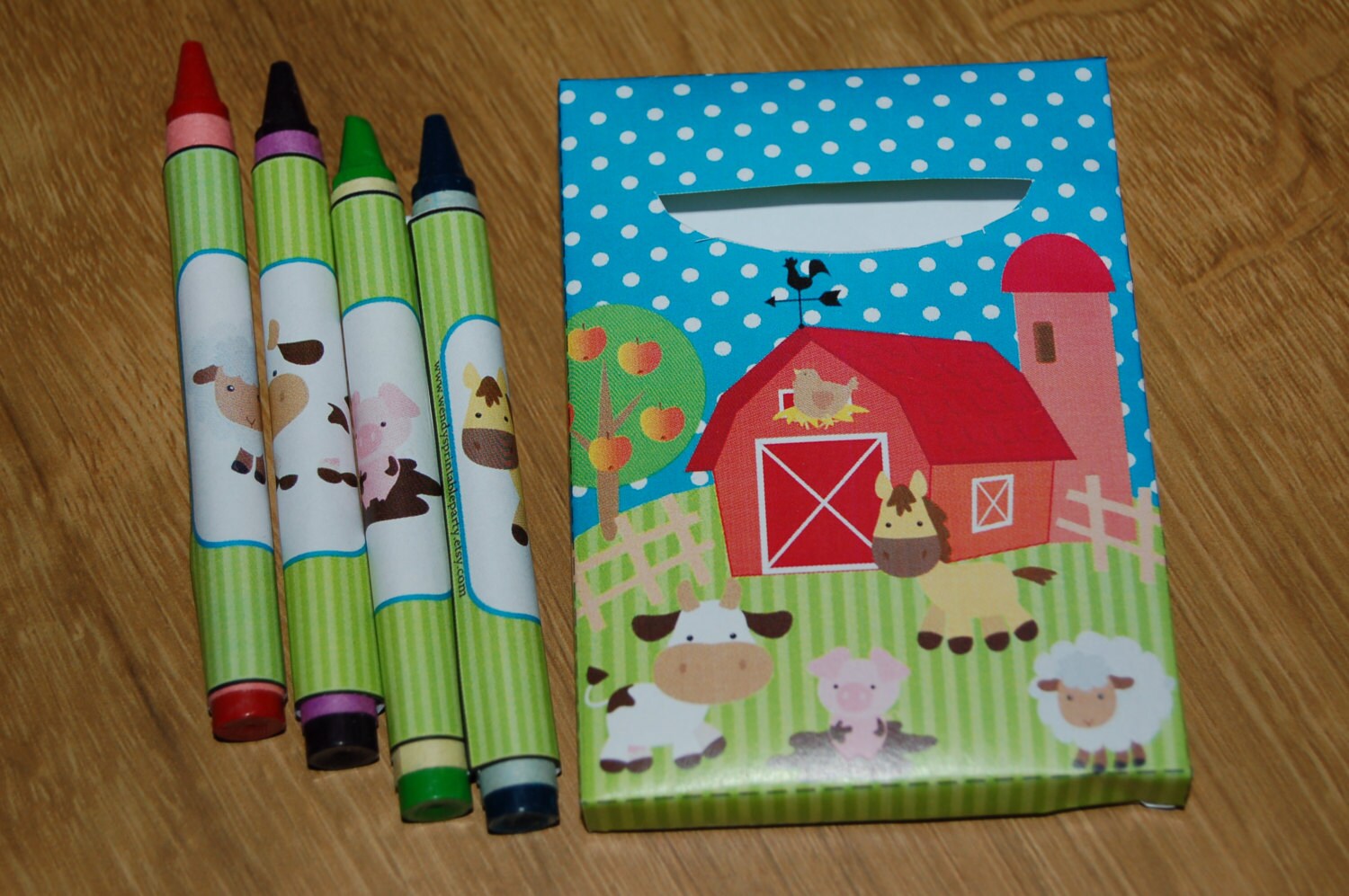 PDF Template Personalized Cute Barn / Farm Animal Theme Crayon - Etsy