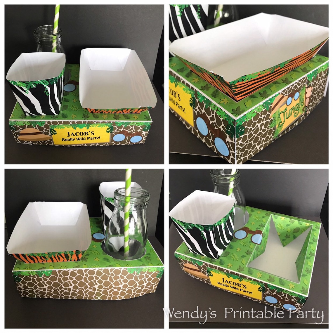 PDF Template Jungle /really Wild Themed Party Food Lunch Box, Hotdog ...