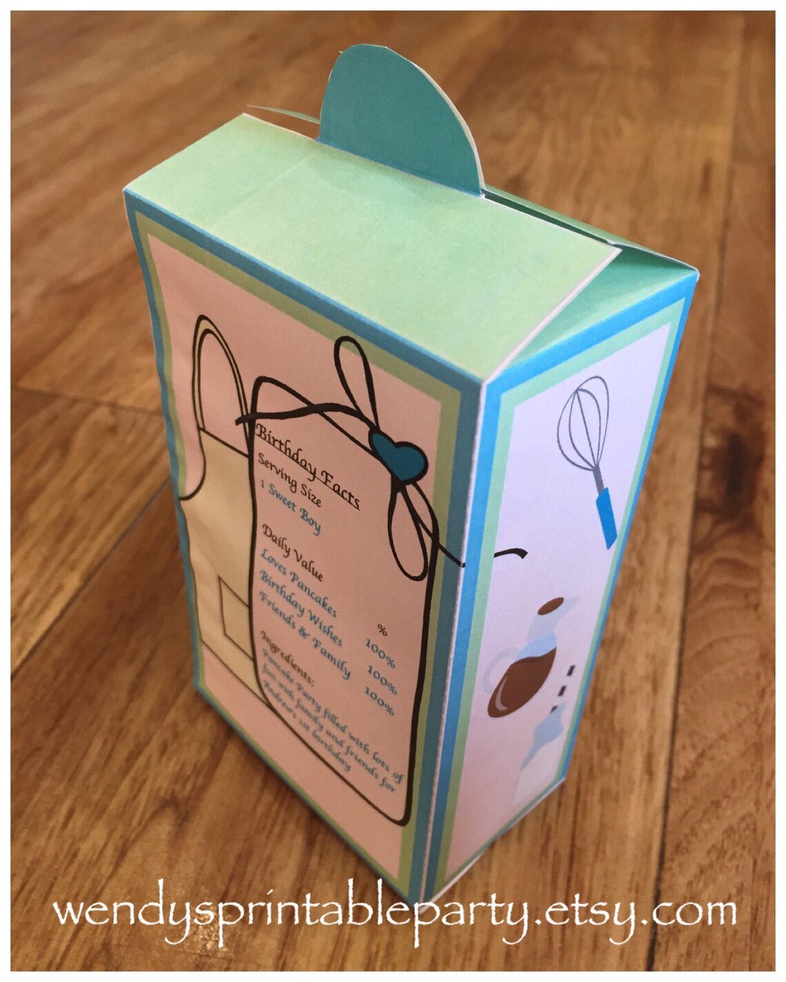 PDF Template Personalized Pancake Mix Box Party Favor (printable by You ...