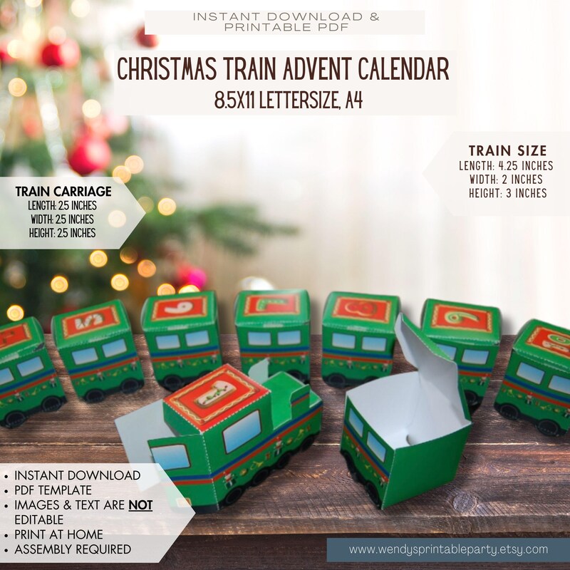 Christmas Calendar Printable - Etsy