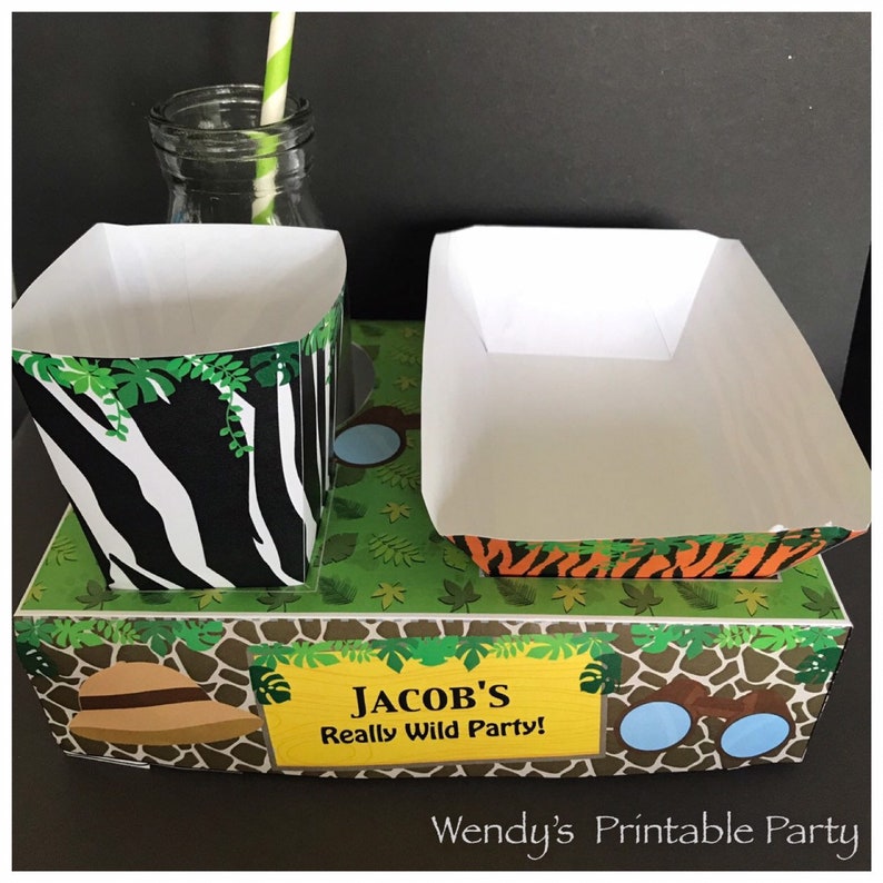 PDF Template Jungle /really Wild Themed Party Food Lunch Box, Hotdog ...