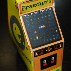 PDF Template Retro Inspired Arcade Machine Party Favor Box Personalized ...