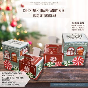 INSTANT DOWNLOAD Santa & Friends Christmas Sweet Train Treat Box ...