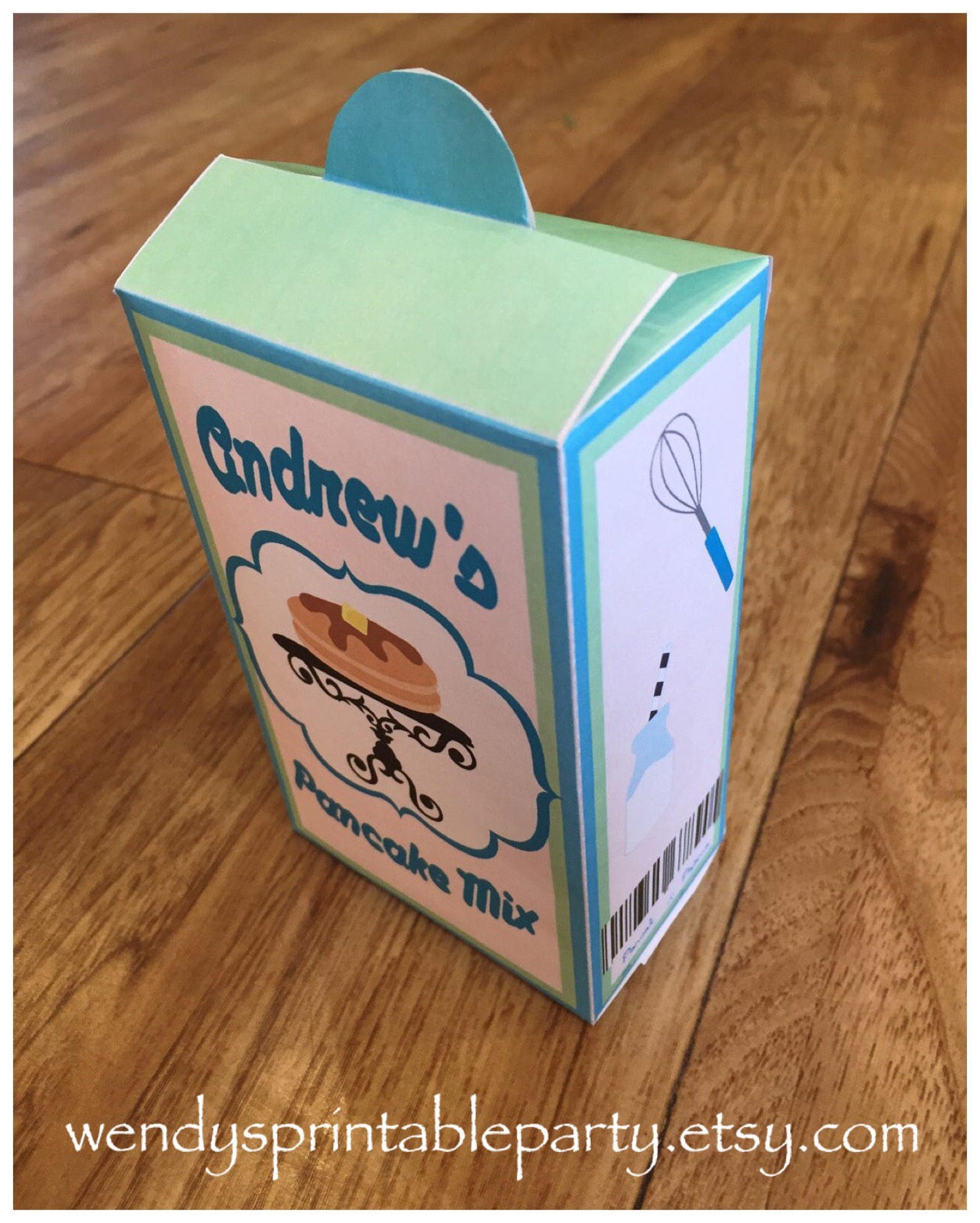 PDF Template Personalized Pancake Mix Box Party Favor - Etsy