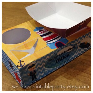 Nautical Themed Party Food Lunch Box (DIY/ Printable / Personalized ...