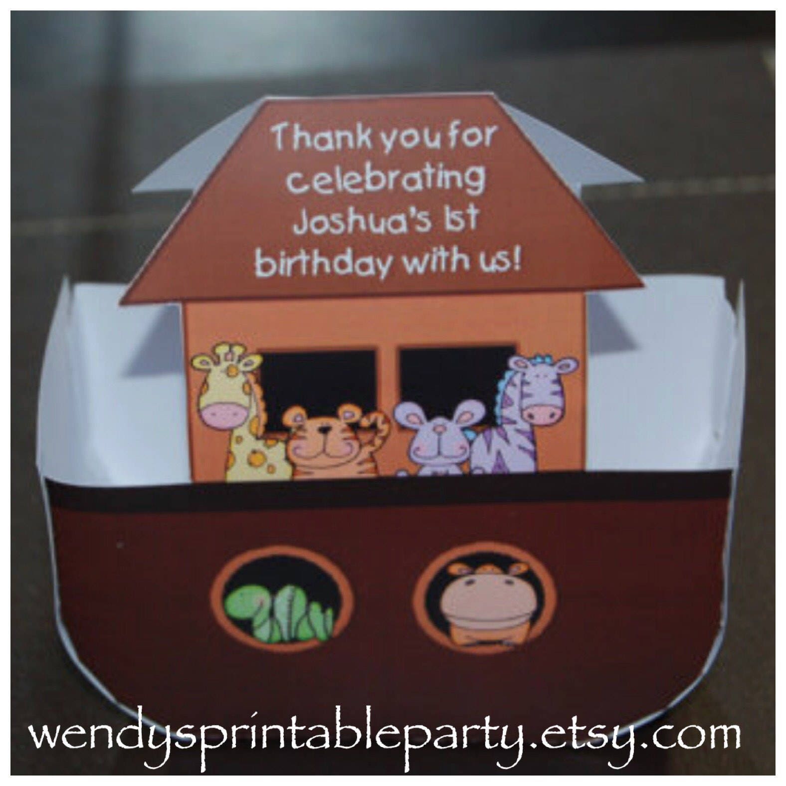 PDF Template Personalized Noah's Ark Party Favor Box / | Etsy