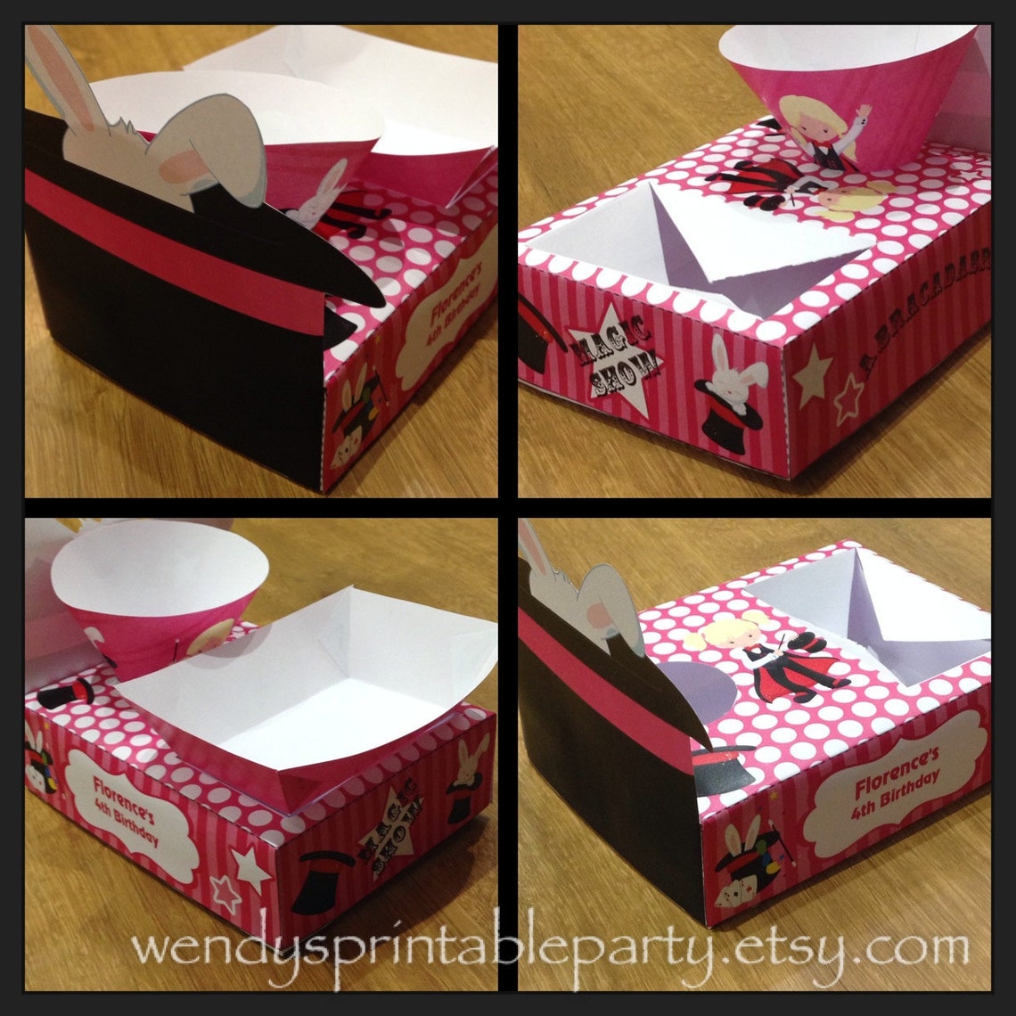 PDF Template Girl Magician / Magic Themed Party Food Lunch Box | Etsy