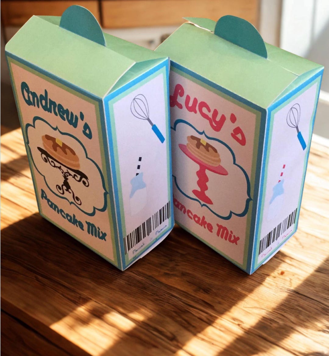 PDF Template Personalized Pancake Mix Box Party Favor (printable by You ...