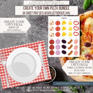 INSTANT DOWNLOAD Create Your Own Pizza Bundle With Pizza Box, Menu ...