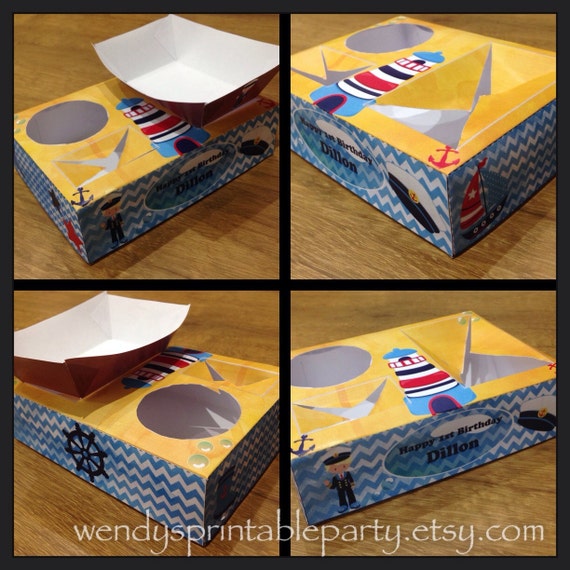Nautical Themed Party Food Lunch Box (DIY/ Printable / Personalized ...