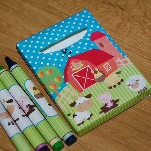 PDF Template Personalized Cute Barn / Farm Animal Theme Crayon Box ...