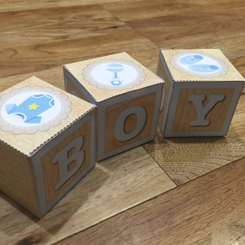INSTANT DOWNLOAD Pdf Template Baby Boy Blocks Party Favors / - Etsy