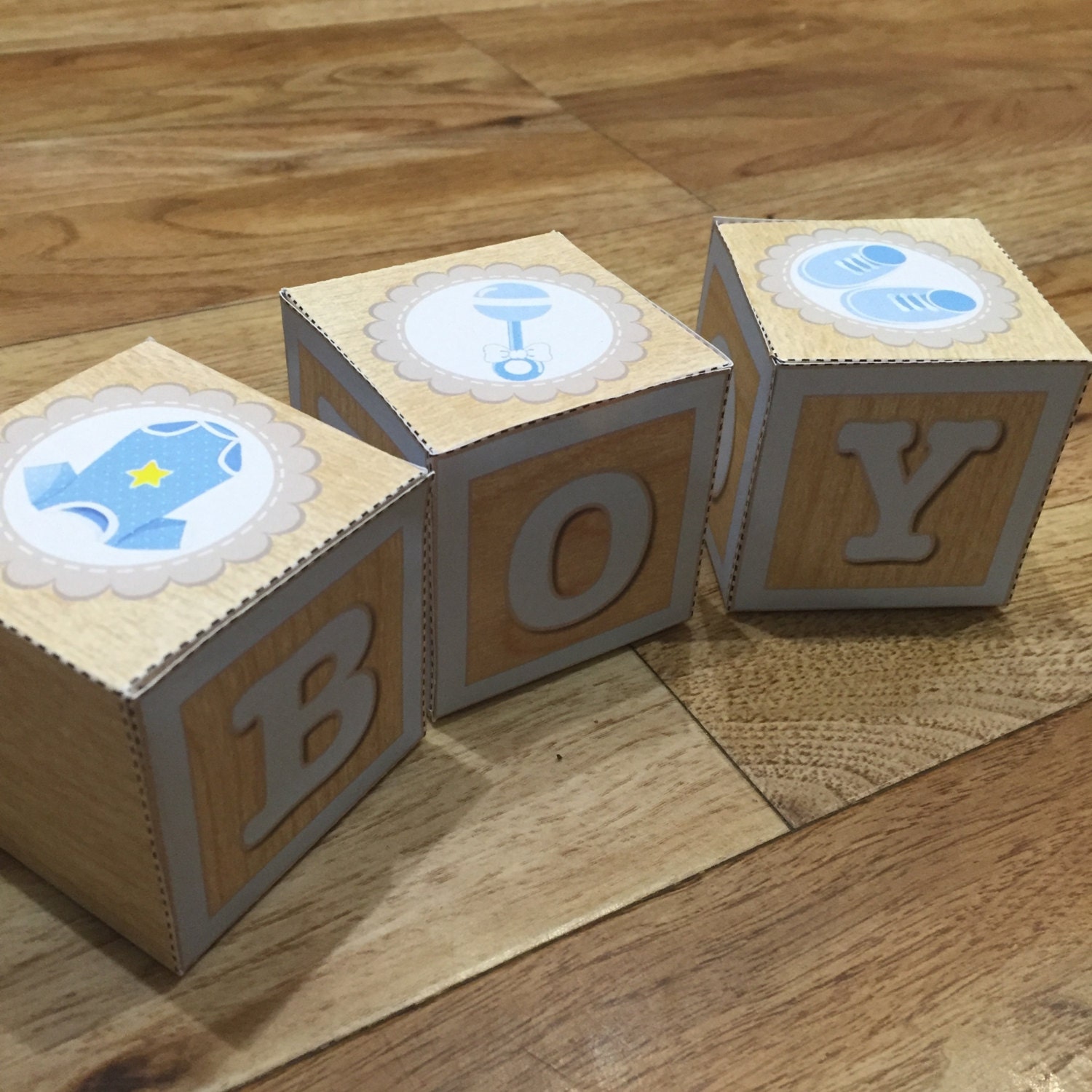 INSTANT DOWNLOAD Pdf Template Baby Boy Blocks Party Favors / | Etsy