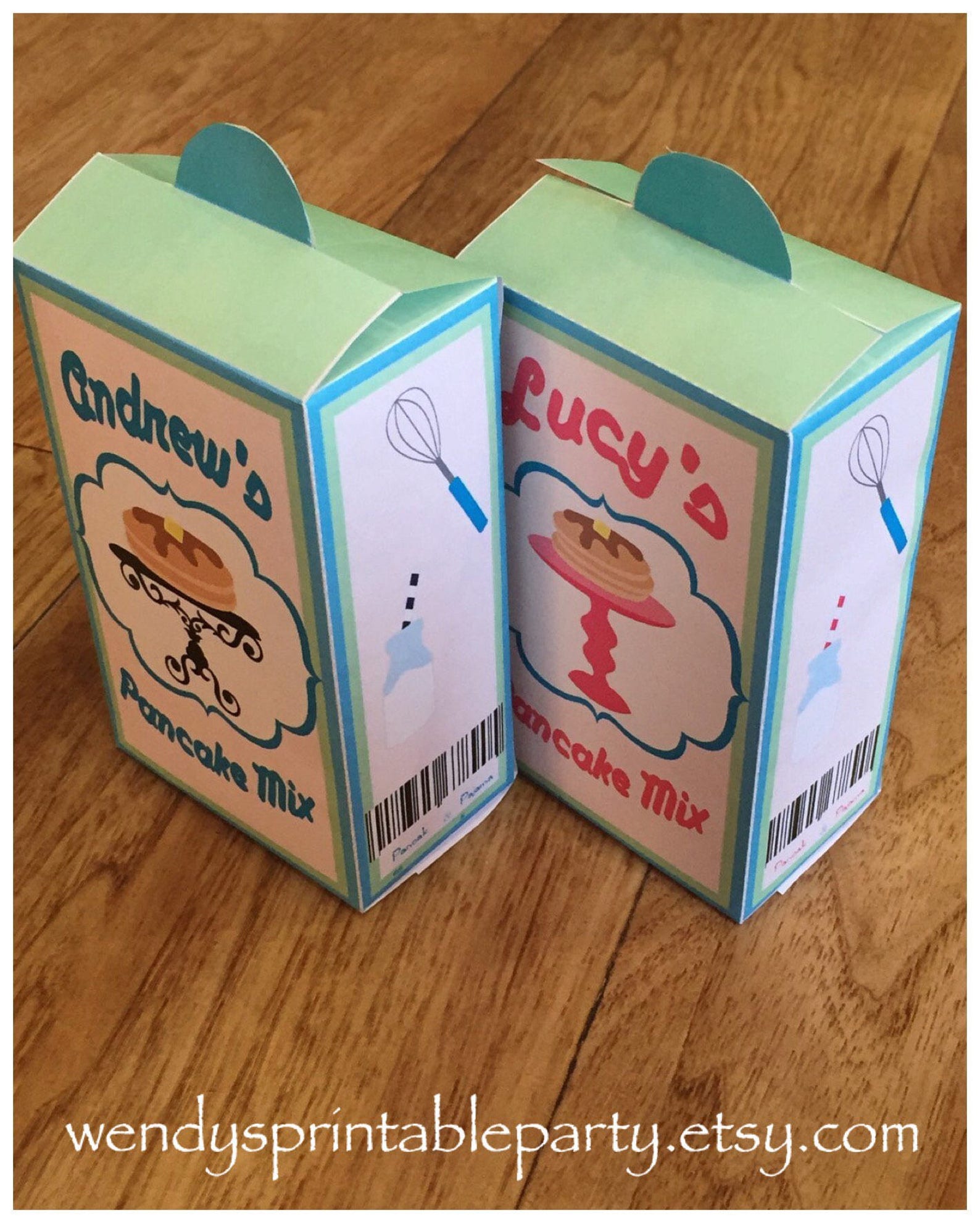 PDF Template Personalized Pancake Mix Box Party Favor - Etsy