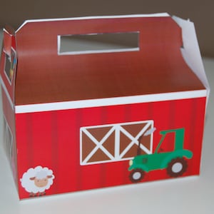 Instant Download PDF template Barn Themed Favor Box / Farm | Etsy