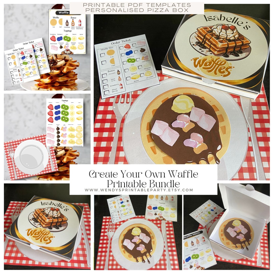 Create Your Own Waffle Set W/ Personalised Box, Menu - Dessert Shop ...