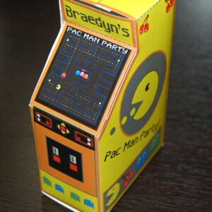 PDF Template Retro Inspired Arcade Machine Party Favor Box Personalized ...