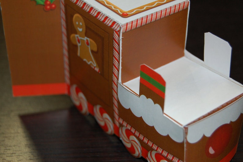 INSTANT DOWNLOAD Christmas Gingerbread Train Treat Box | Etsy