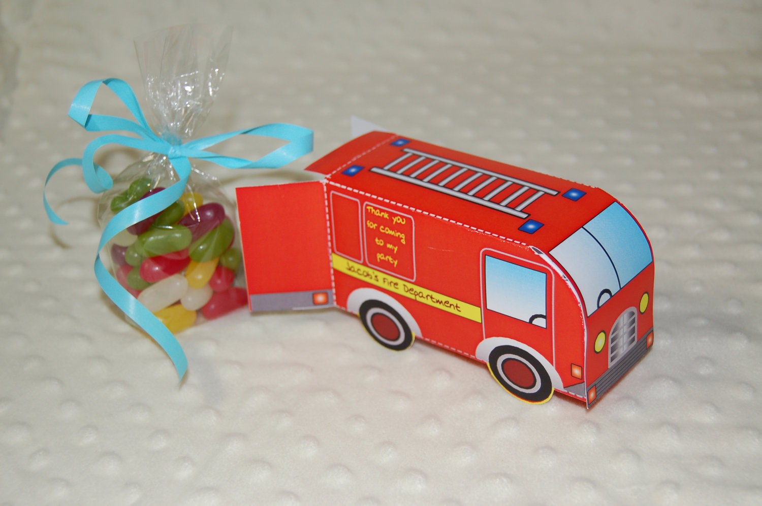 PDF Template Personalised Fire Engine / Fire Truck Favor Box (DIY ...