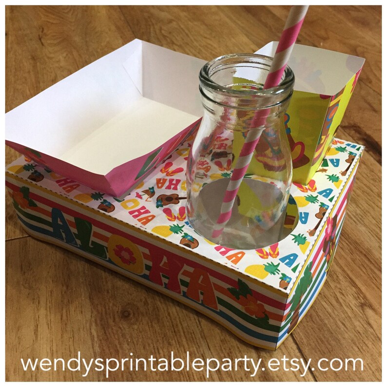 PDF Template Luau/hawaiian Themed Party Food Lunch Box With - Etsy