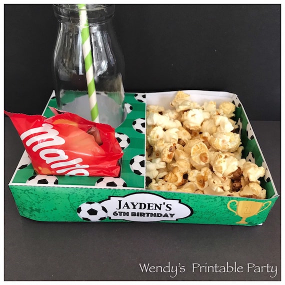 PDF template Soccer / Football Themed Popcorn /Cinema Style Tray ...