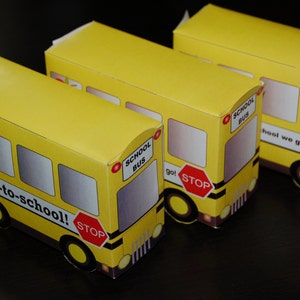 PDF Template Personalized School Bus Treat Box (printable by You / DIY ...