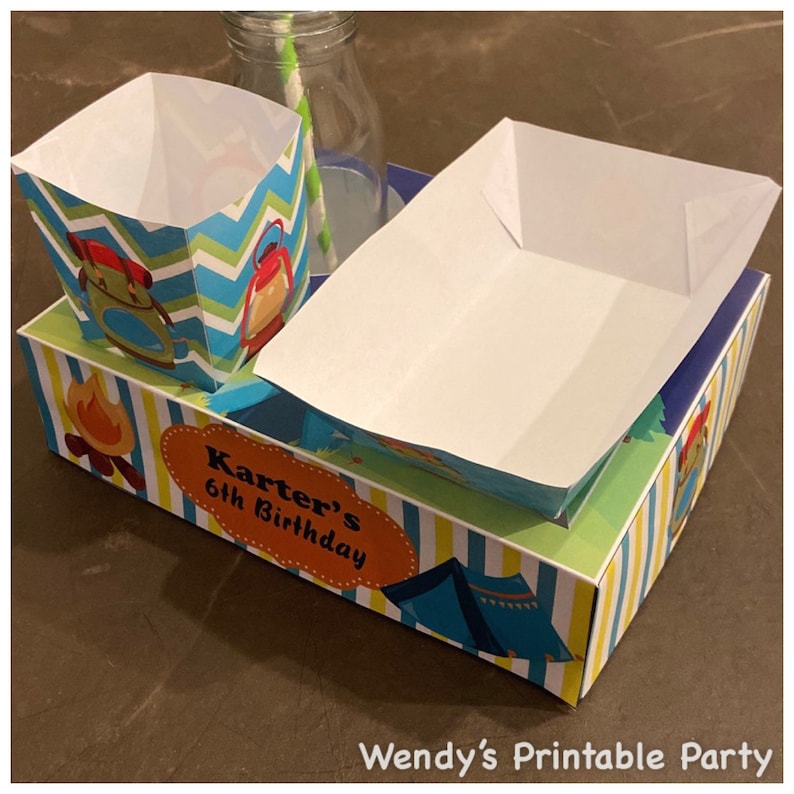 PDF Template S'more / Camping Food Lunch Box W/ Hotdog Tray & Popcorn ...