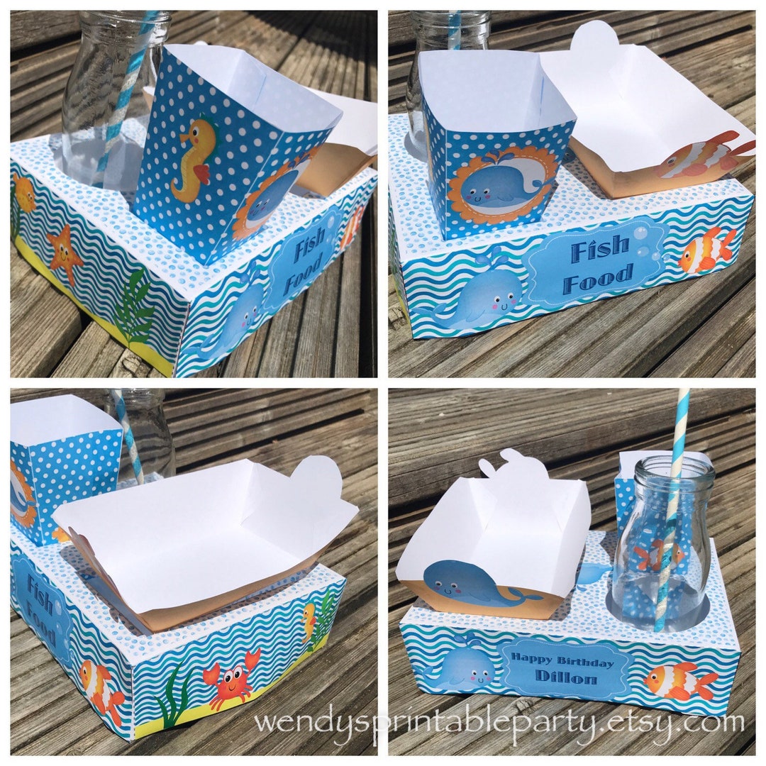 PDF Template Sea Creature Theme Party Food Lunch Box W/ Hotdog - Etsy