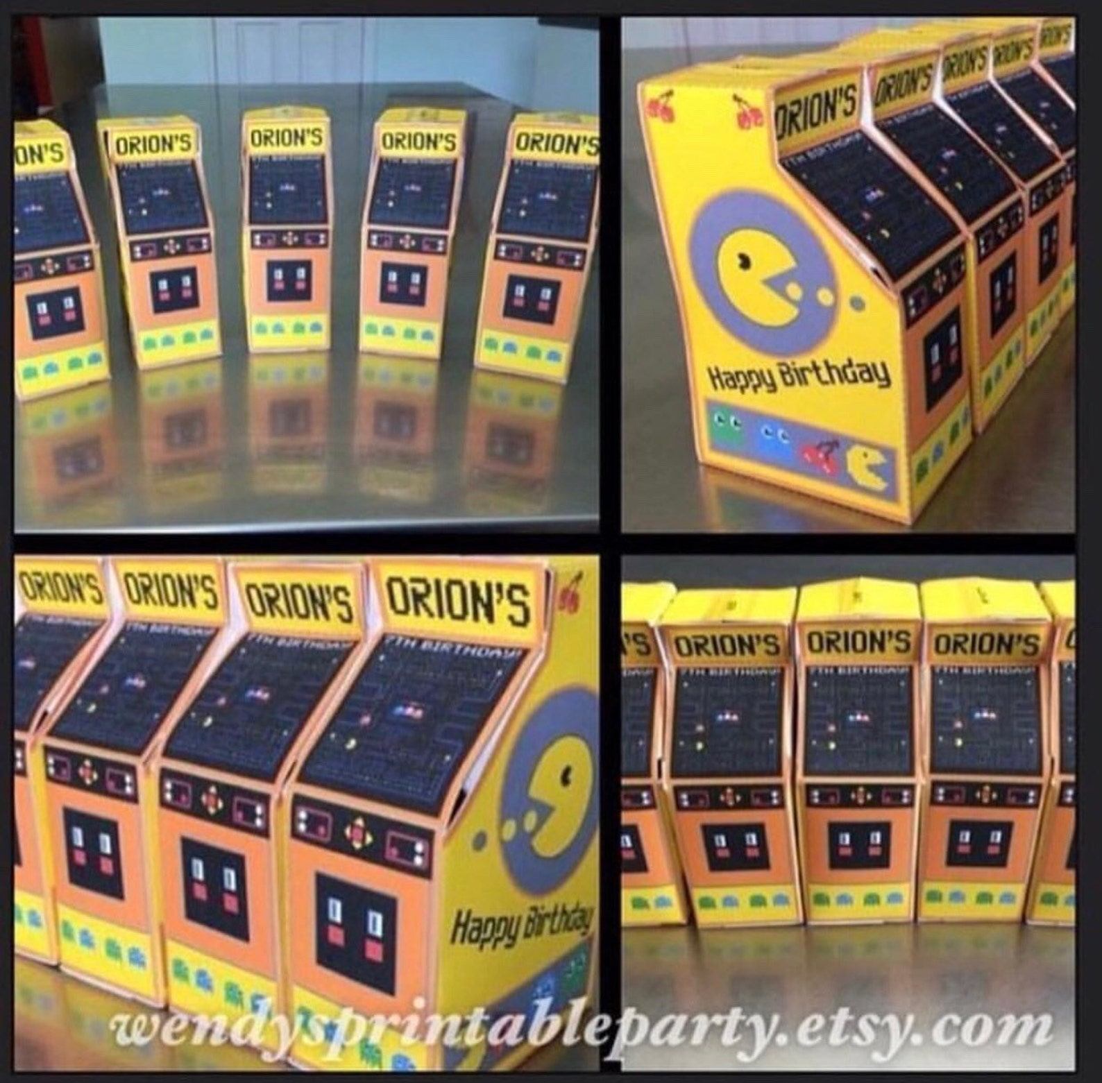 PDF Template Retro Inspired Arcade Machine Party Favor Box Personalized ...