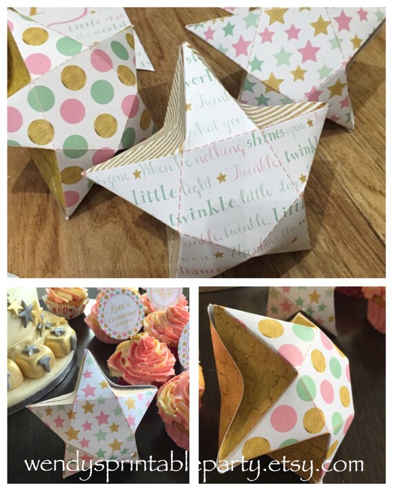 Instant Download pdf template Twinkle Little Star Candy / Treat Box ...