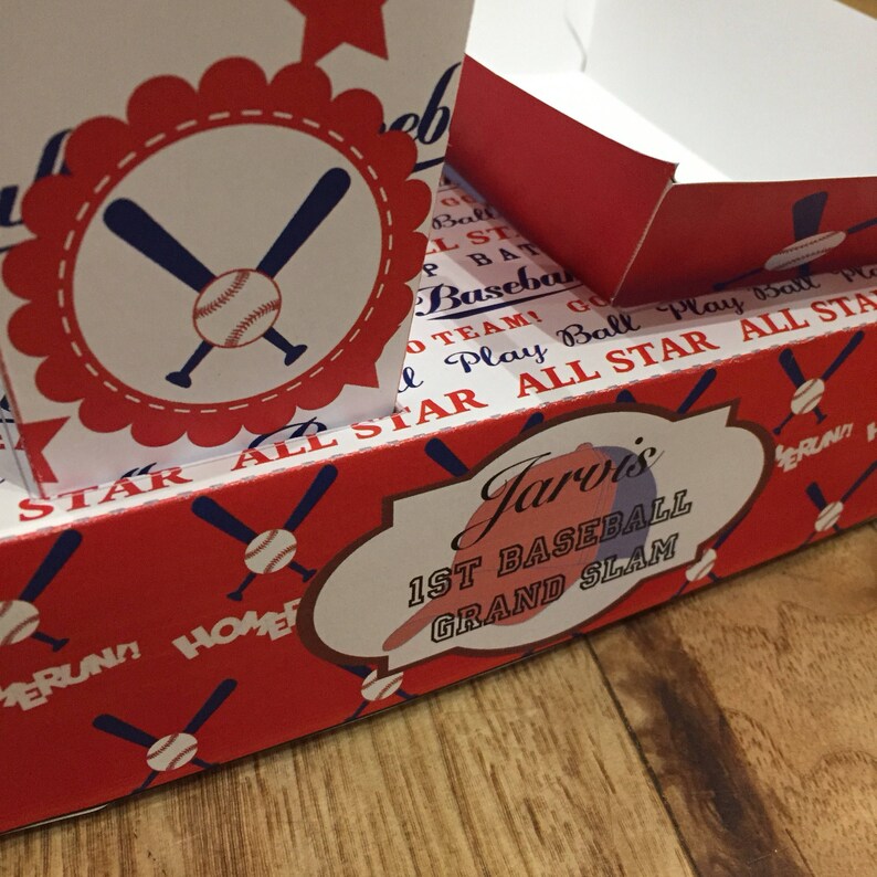 PDF Template Baseball Themed Party Food Lunch Box With Hotdog - Etsy