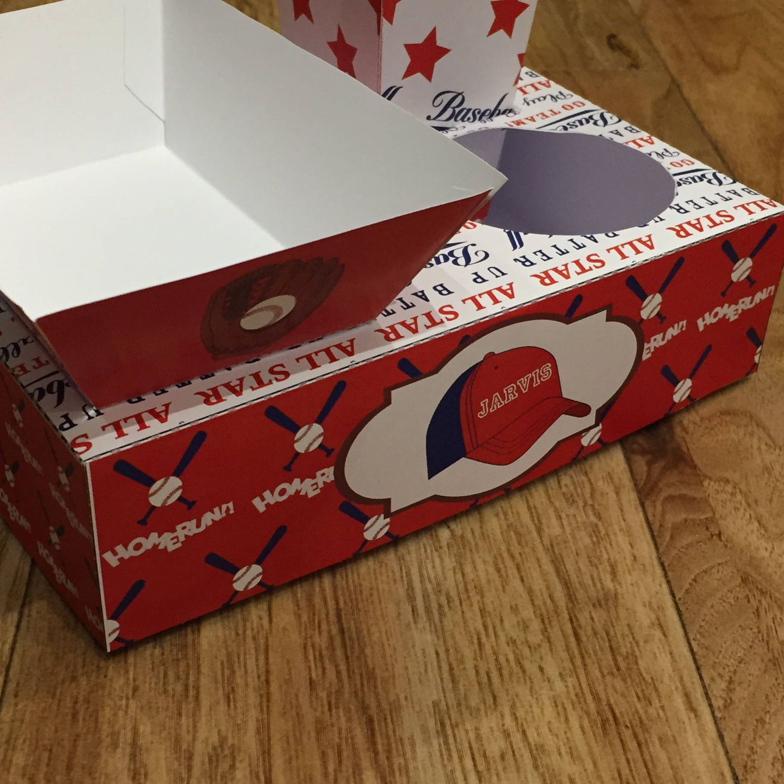 PDF Template Baseball Themed Party Food Lunch Box With Hotdog - Etsy