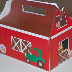 Instant Download PDF template Barn Themed Favor Box / Farm | Etsy