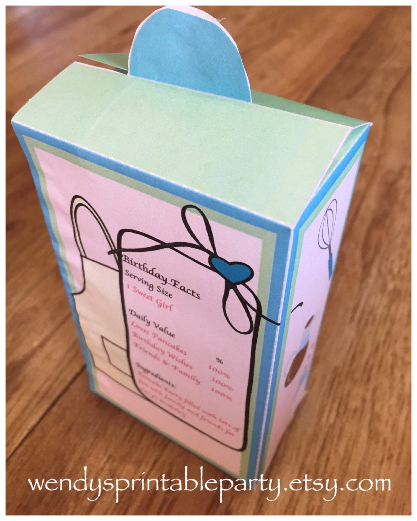 PDF Template Personalized Pancake Mix Box Party Favor (printable by You ...