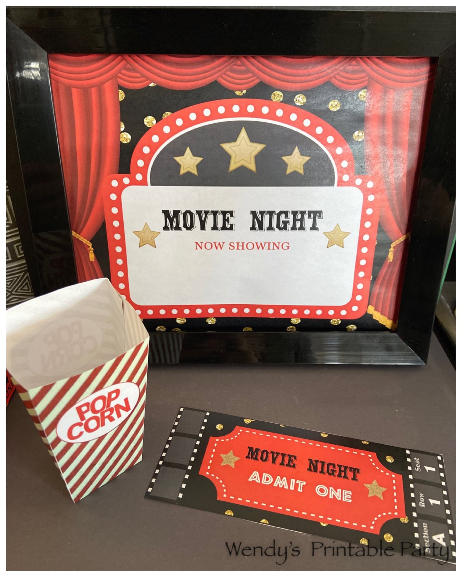 Instant Download PDF Template Red Black & Gold Themed Movie - Etsy