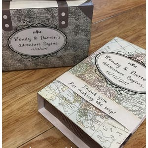 PDF Template Personalised Vintage Maps - Travel Themed Book Treat Box ...
