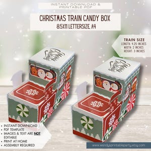 INSTANT DOWNLOAD Santa & Friends Christmas Sweet Train Treat Box ...
