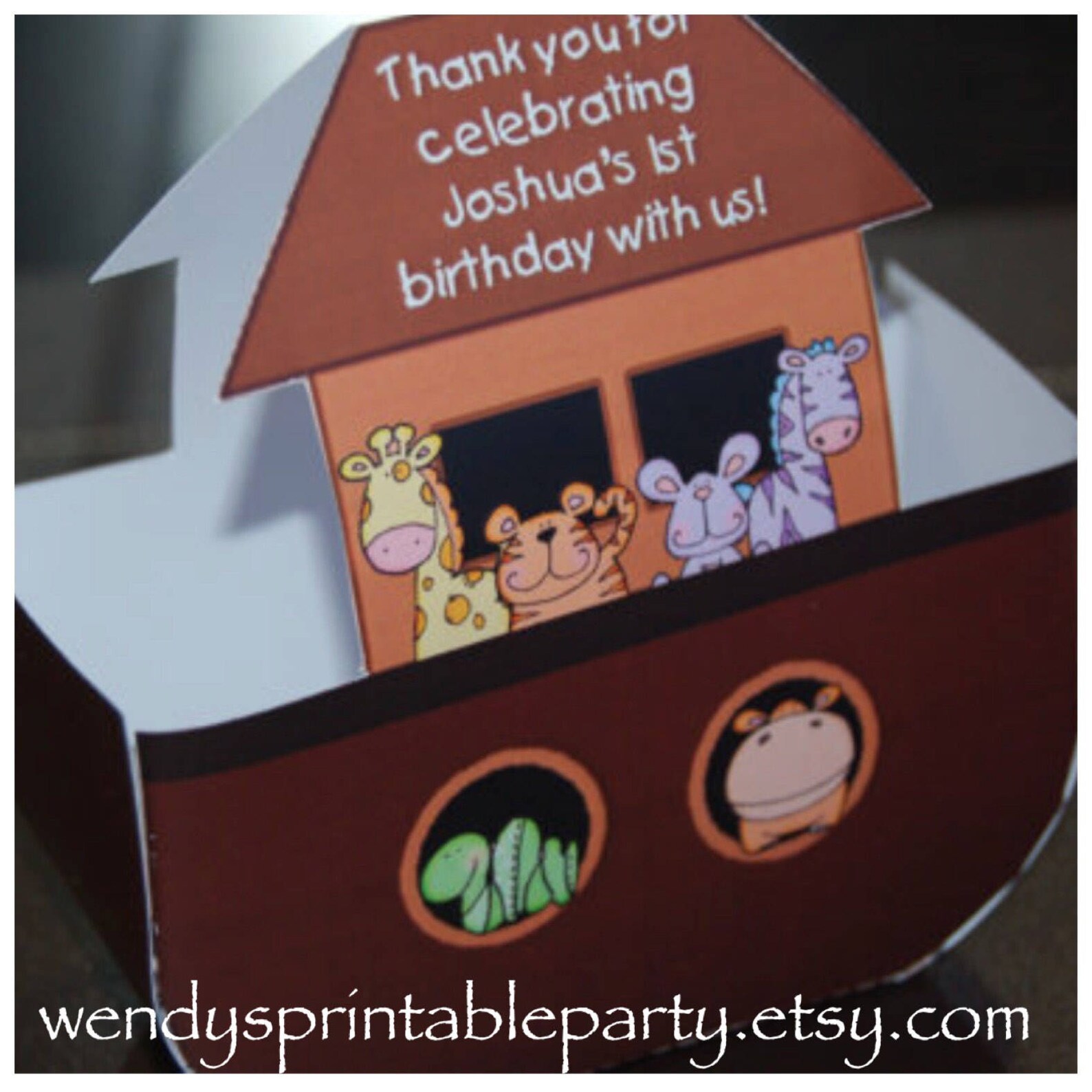 PDF Template Personalized Noah's Ark Party Favor Box / | Etsy